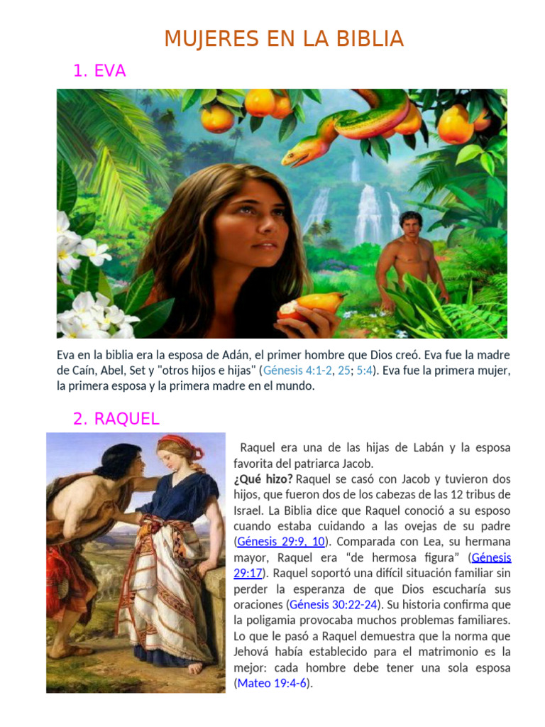 Mujeres que Impactaron en la Biblia | PDF | Rachel | Rut (figura bíblica)