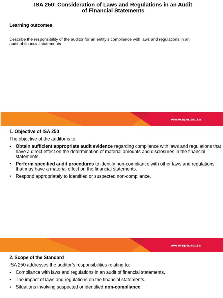 ISA 250 - Consideration With Laws and Regulations | PDF | Audit ...