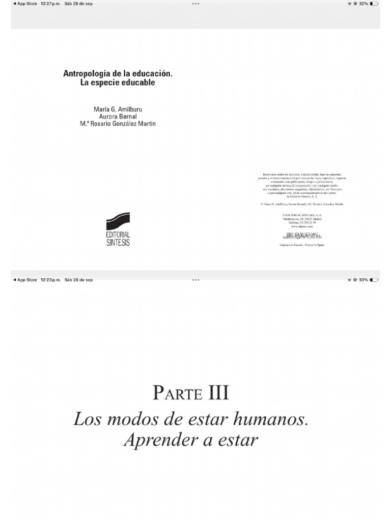 Los Modos de Estar Humanos - La Especie Educable | PDF