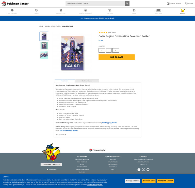 Galar Region Destination Pokémon Poster Pokémon Center Official Site ...