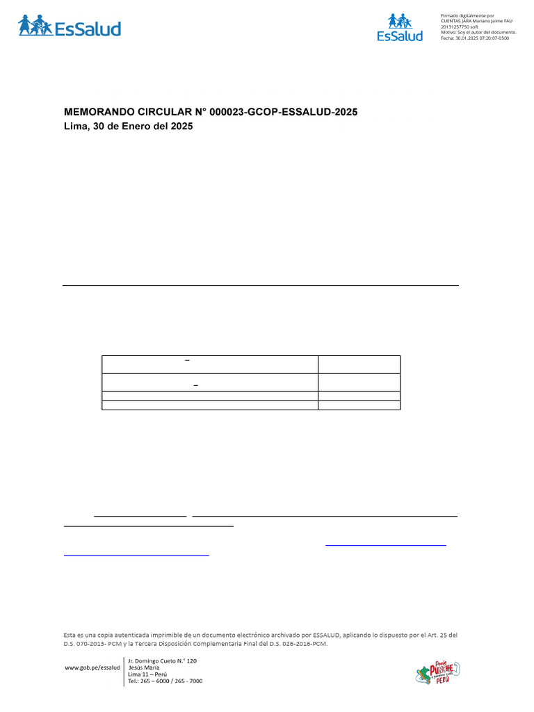 Memorando Circular 000023 2025 Gcop | PDF
