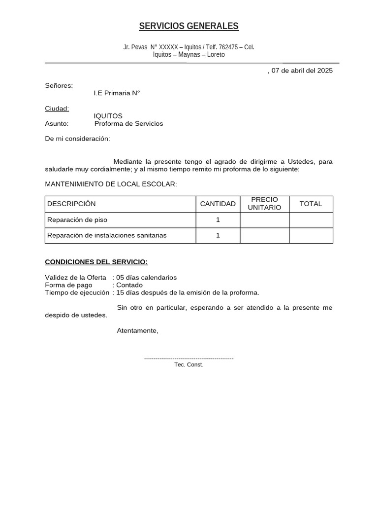 Proforma 2 | PDF