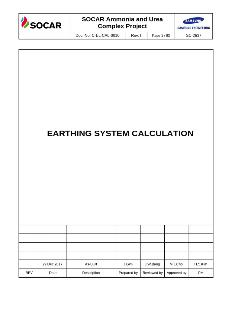 10 - C-EL-CAL-0010 - Rev.I - Earthing System Calculation | PDF ...