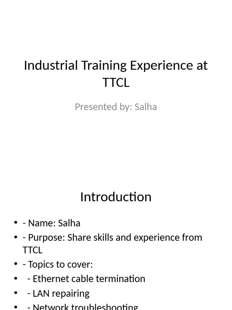 Industrial Training TTCL | PDF