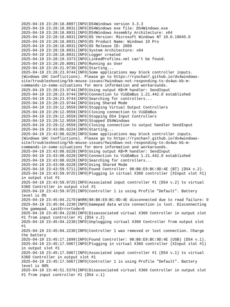 Ds4windows Log 20250419.1 | PDF | Software | Windows Nt