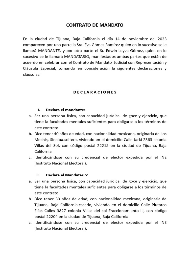 Contrato de Mandato | PDF | Justicia | Crimen y violencia