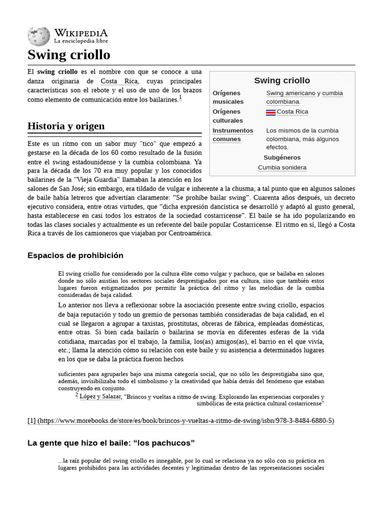 Swing Criollo | PDF | Bailes | Costa Rica