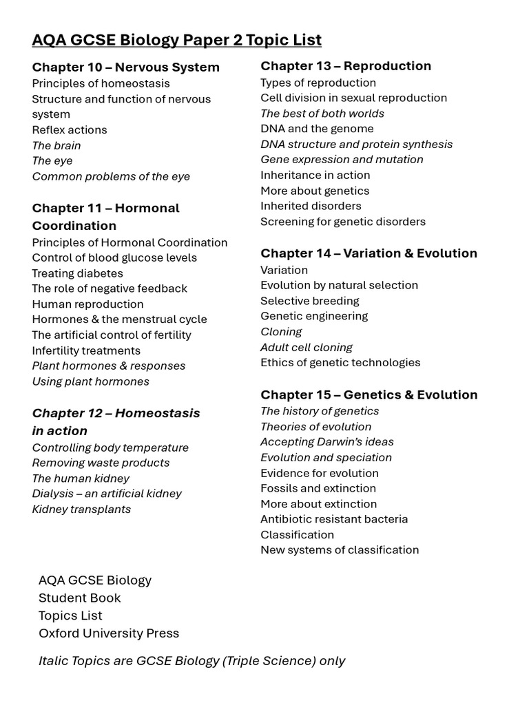 AQA GCSE Biology Paper 2 | PDF | Evolution | Genetics