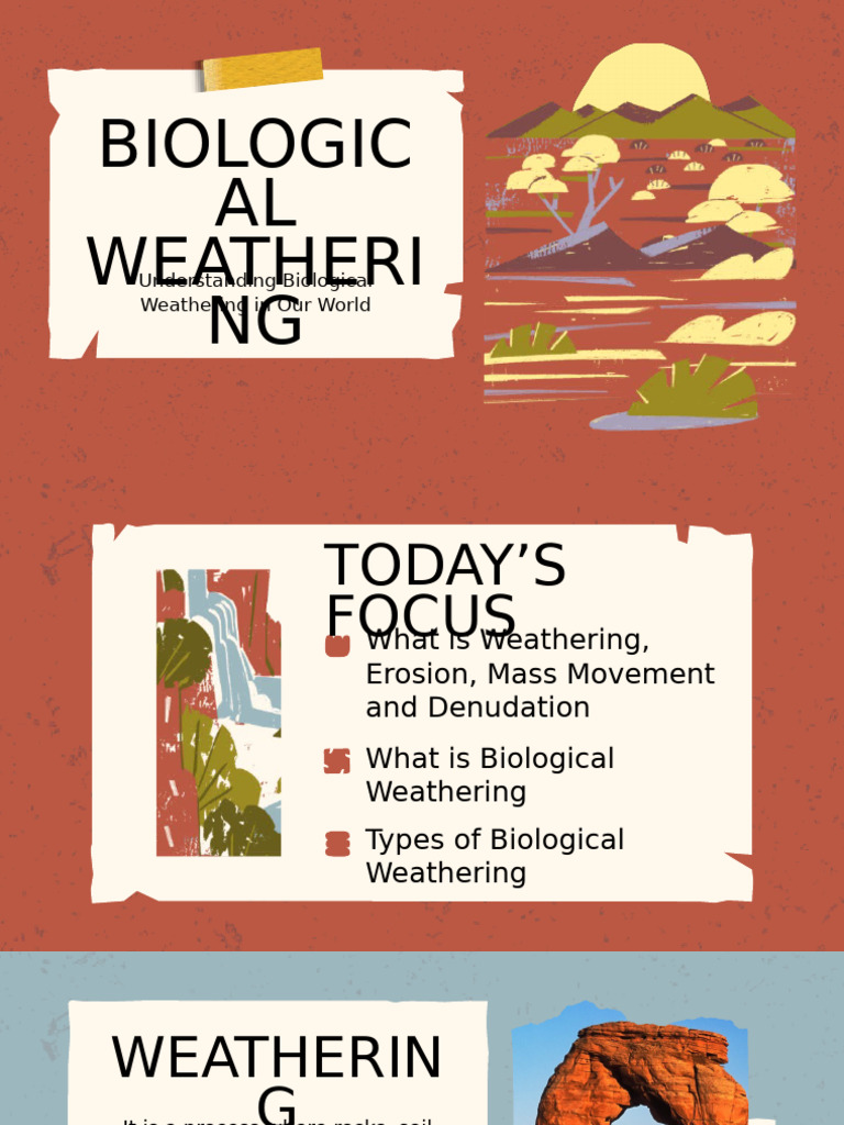 Weathering and Erosion Education Presentation in Red Brown Hand Drawn ...