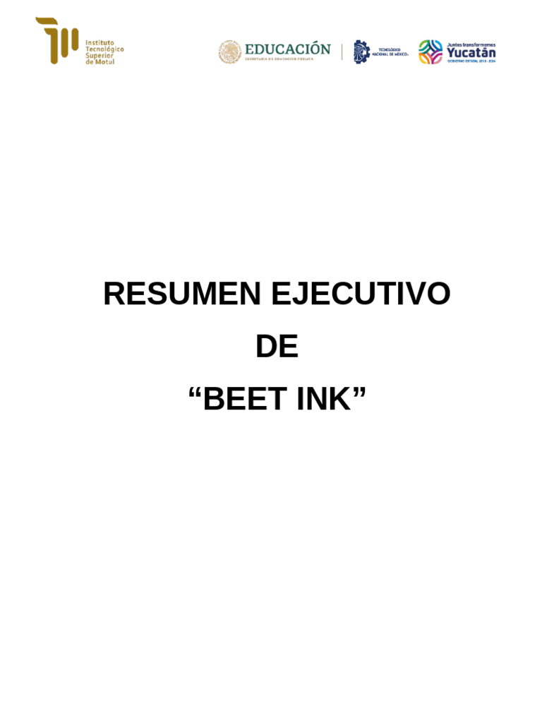 Plan de Negocios para Beet Ink | PDF | Producto (Negocio) | Business