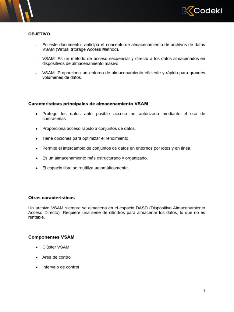 Clase 9 Sincrónica - Conceptos Básicos VSAM | PDF | Archivo de computadora | Grupo de computadoras