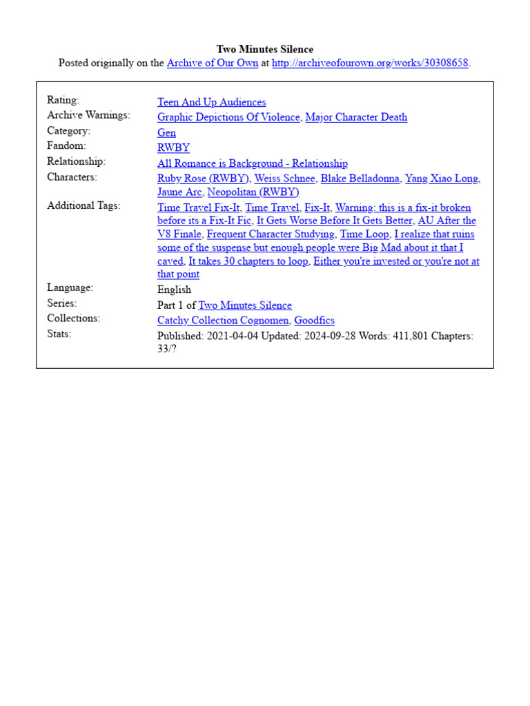 Two Minutes Silence | PDF