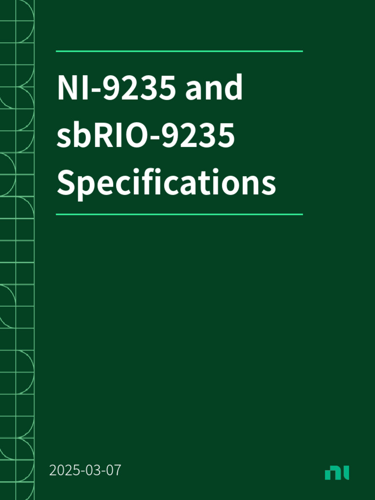 Ni 9235 - and - Sbrio 9235 - Specifications - 2025 03 07 13 47 58 | PDF ...