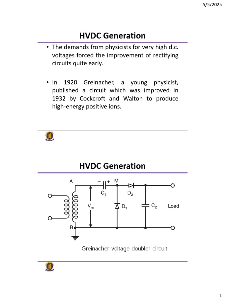 Generation of HVDC & HVAC 2025 | PDF | Transformer | Inductor