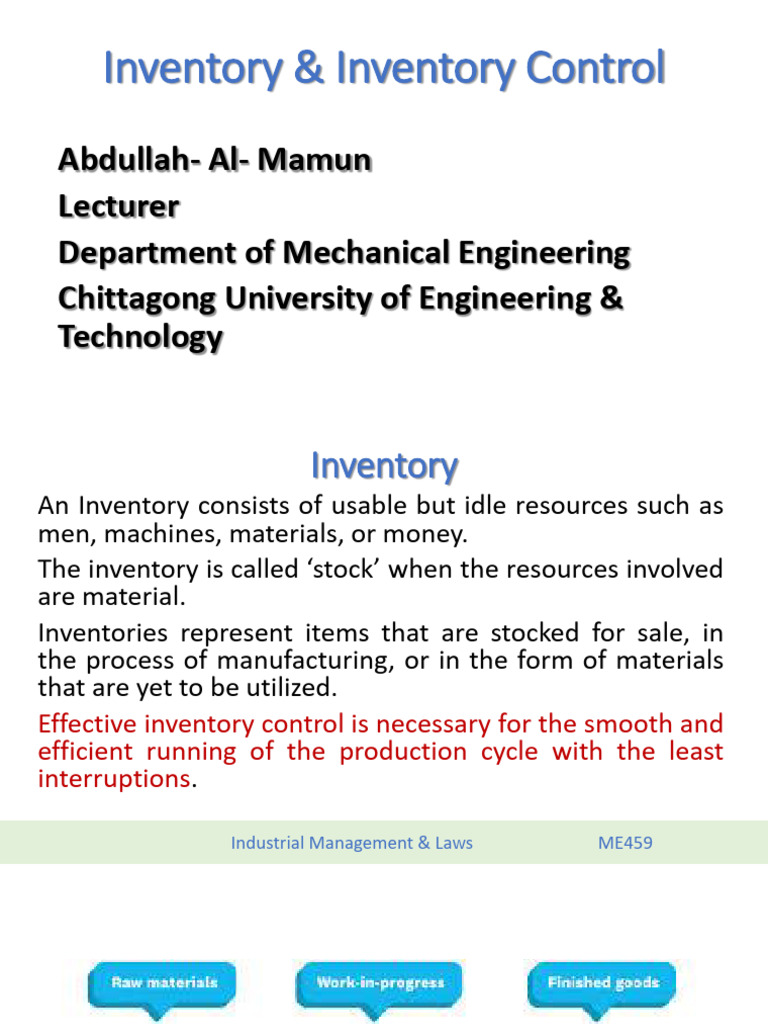 Inventory and Inventory Control | PDF | Inventory | Goods