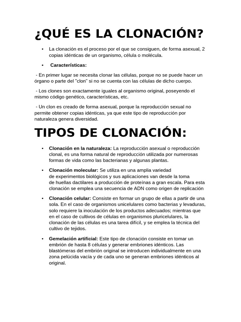 Qué Es La Clonación | PDF