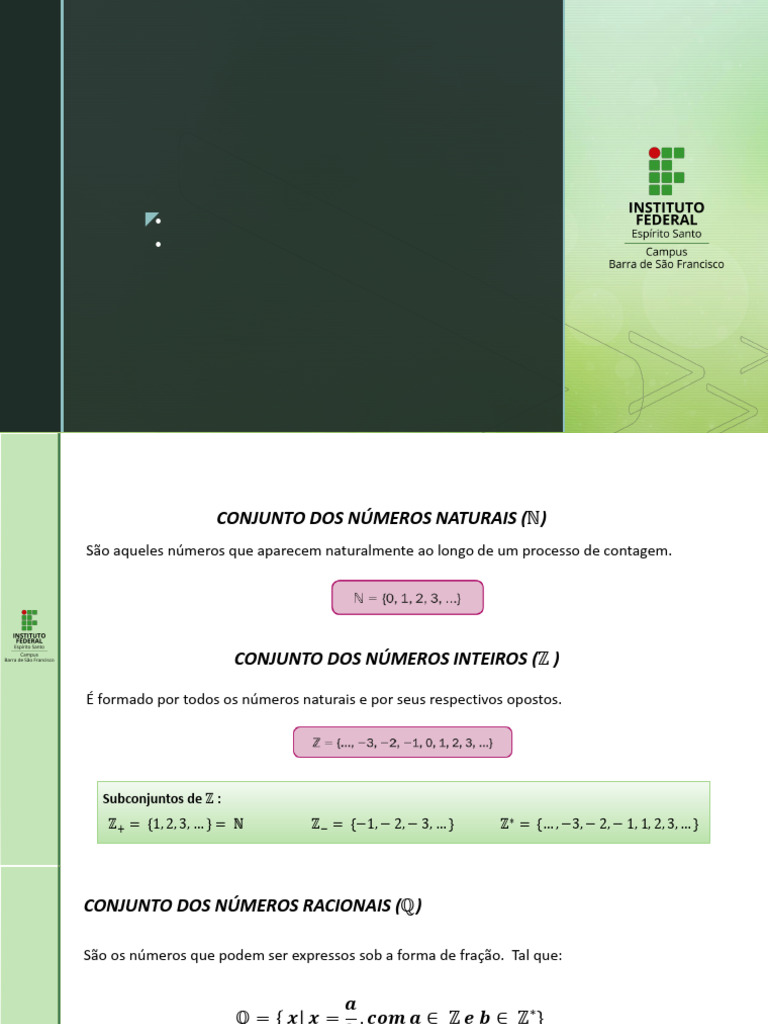 AULA 02 - Conjuntos Numéricose Intervalos | PDF | Número real | Número ...