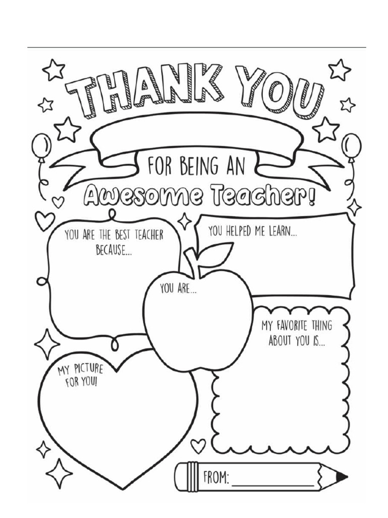 Teacher Coloring Page | PDF