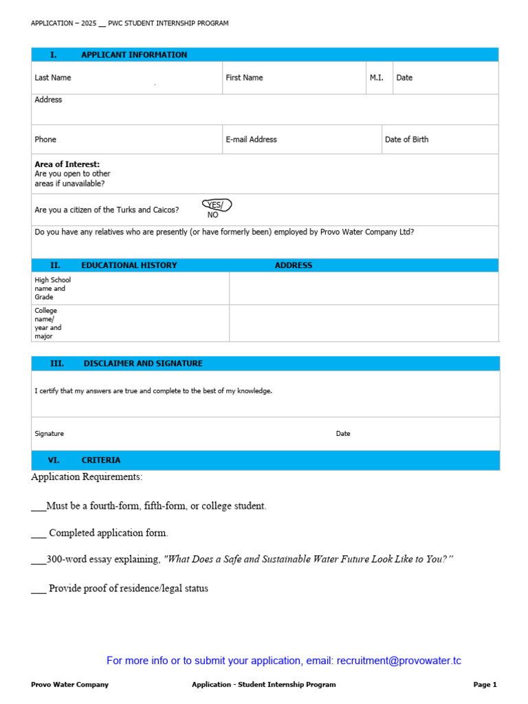 PWC_-SP_-2025-Application-Form- (1) | PDF