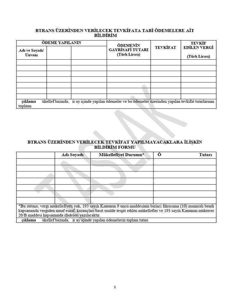 Btrans Tablolar | PDF