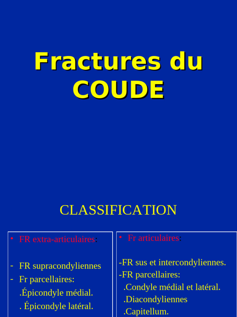 08- cours-Coude - fractures | PDF | Appareil locomoteur | Membres (anatomie)
