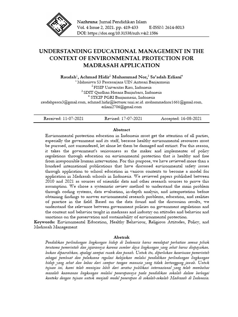 Understanding Education Management | PDF | Environmental Protection | Mindset