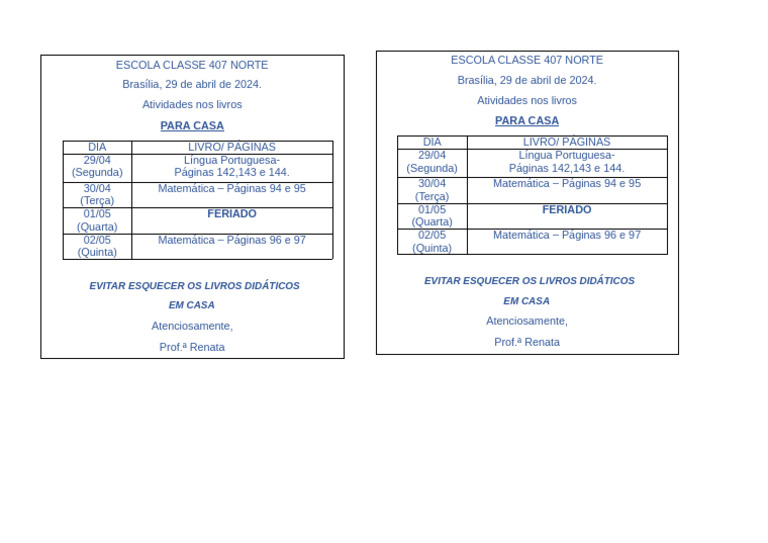 BILHETE DEVER DE CASA | PDF