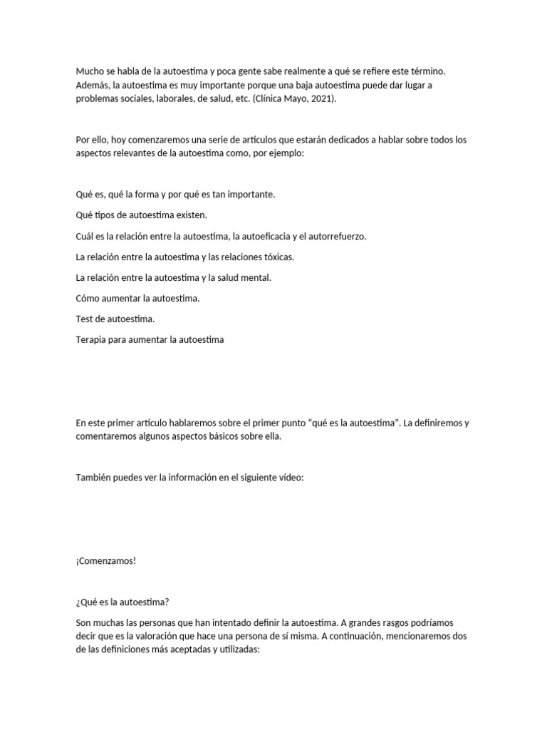 Mucho Se Habla de La Autoestima y Poca Gente Sabe Realmente A Qué Se ...