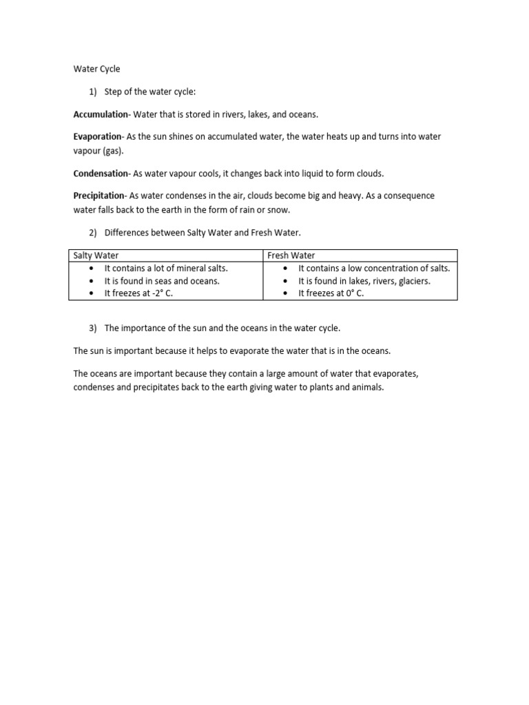 Water Cycle 1 | PDF