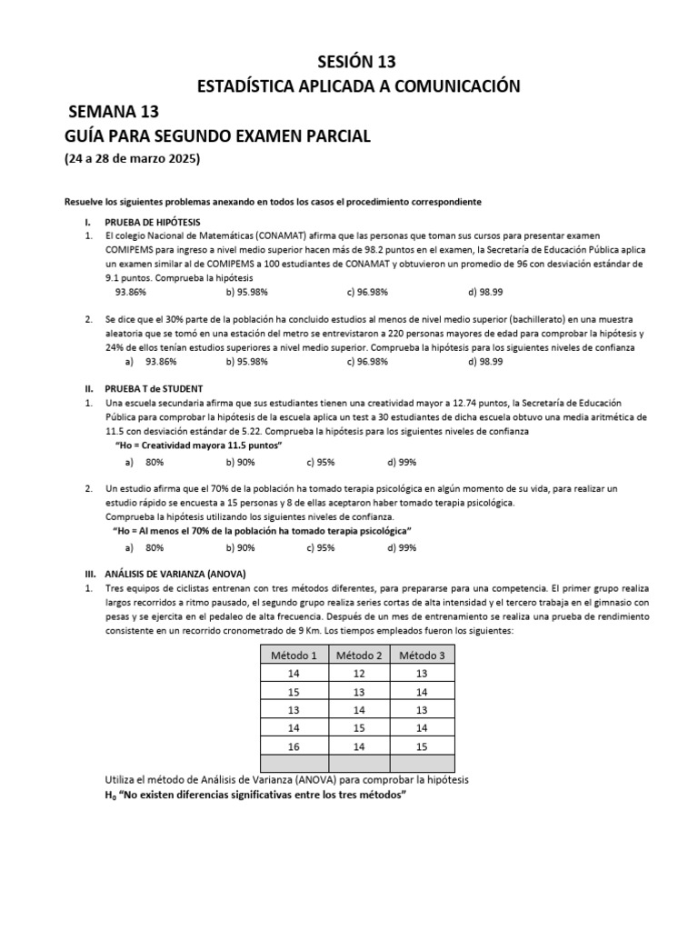 Sesion 13 Estadistica Aplicada A Comunicacion | PDF | Análisis de variación