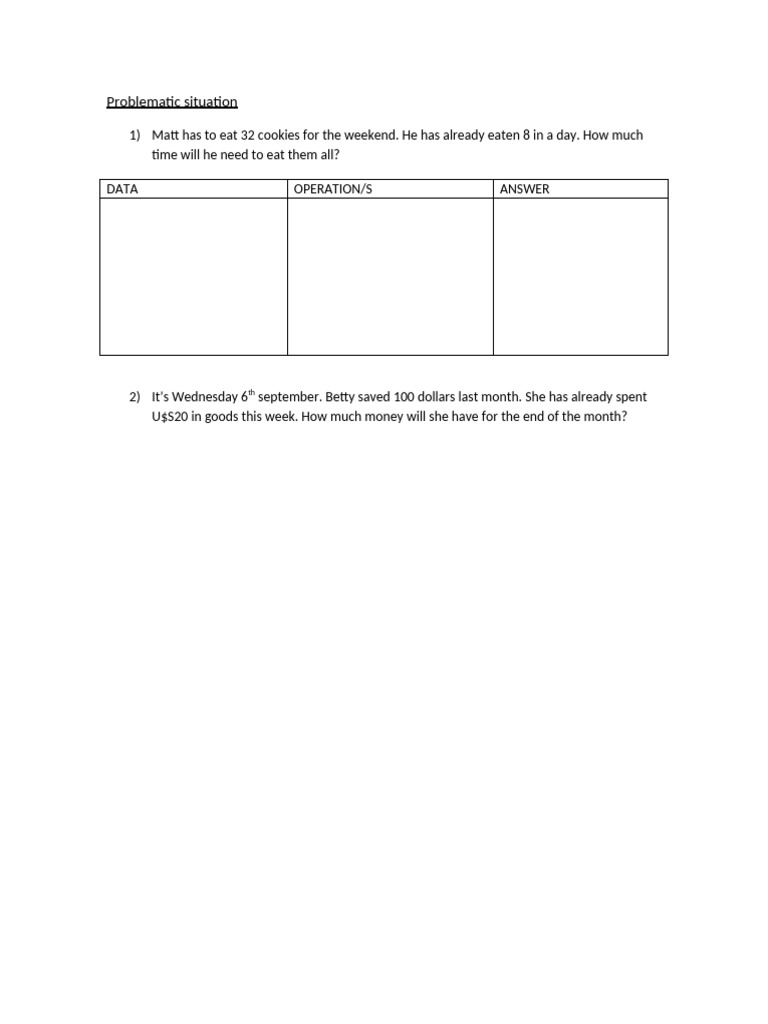 Problematic Situation | PDF