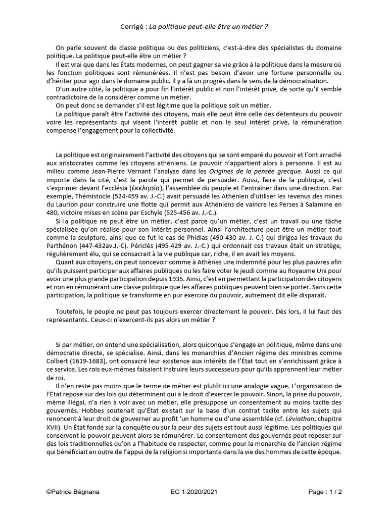 corrigé 2 dDS1 | PDF