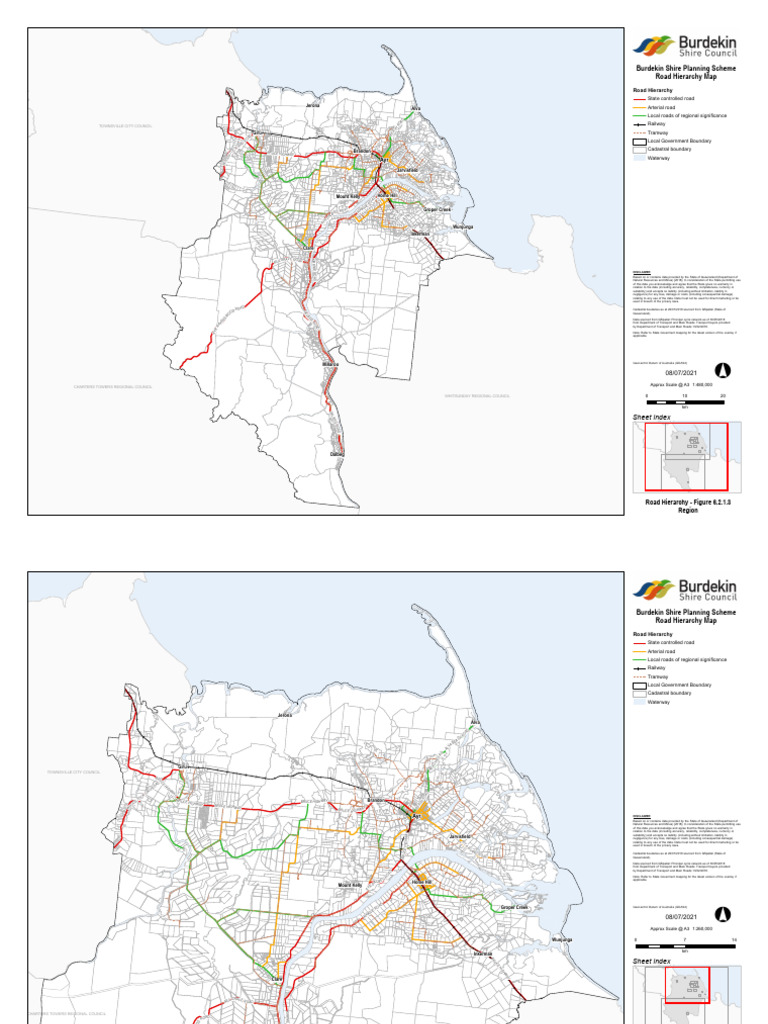 Burdekin Shire Road Hierarchy Map | PDF | Cartography | Geodesy