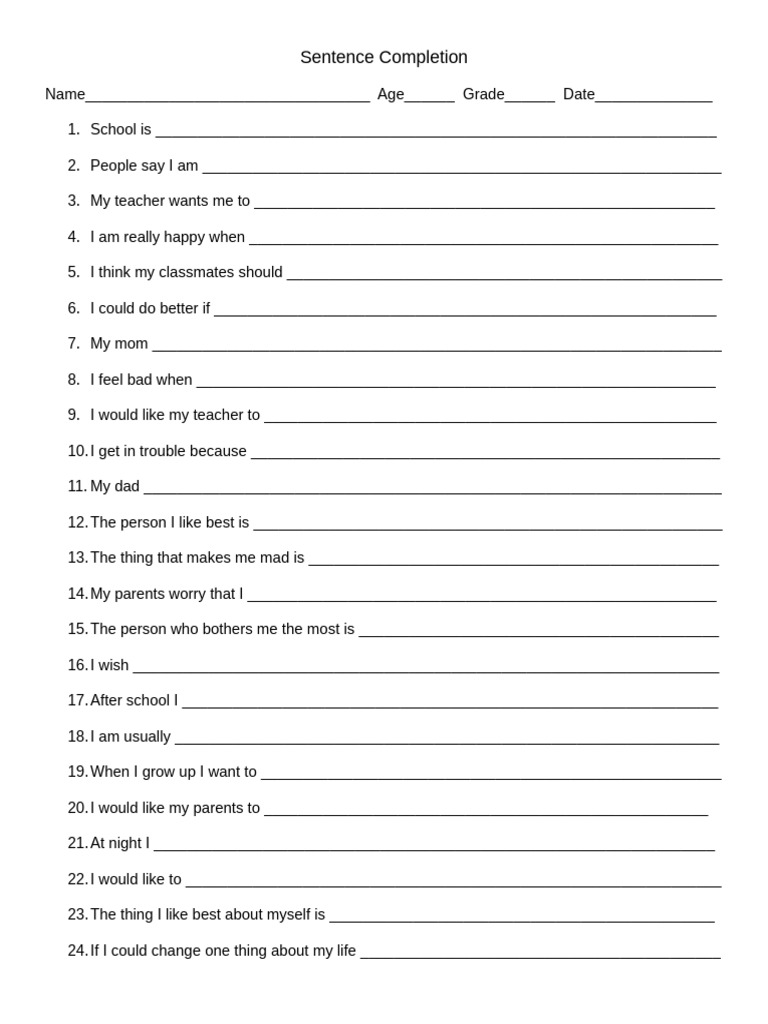 Sentence Completion | PDF