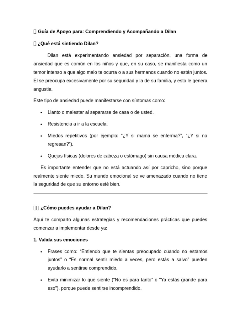 ? Guía de Apoyo para Dilan | PDF | Ansiedad | Temor