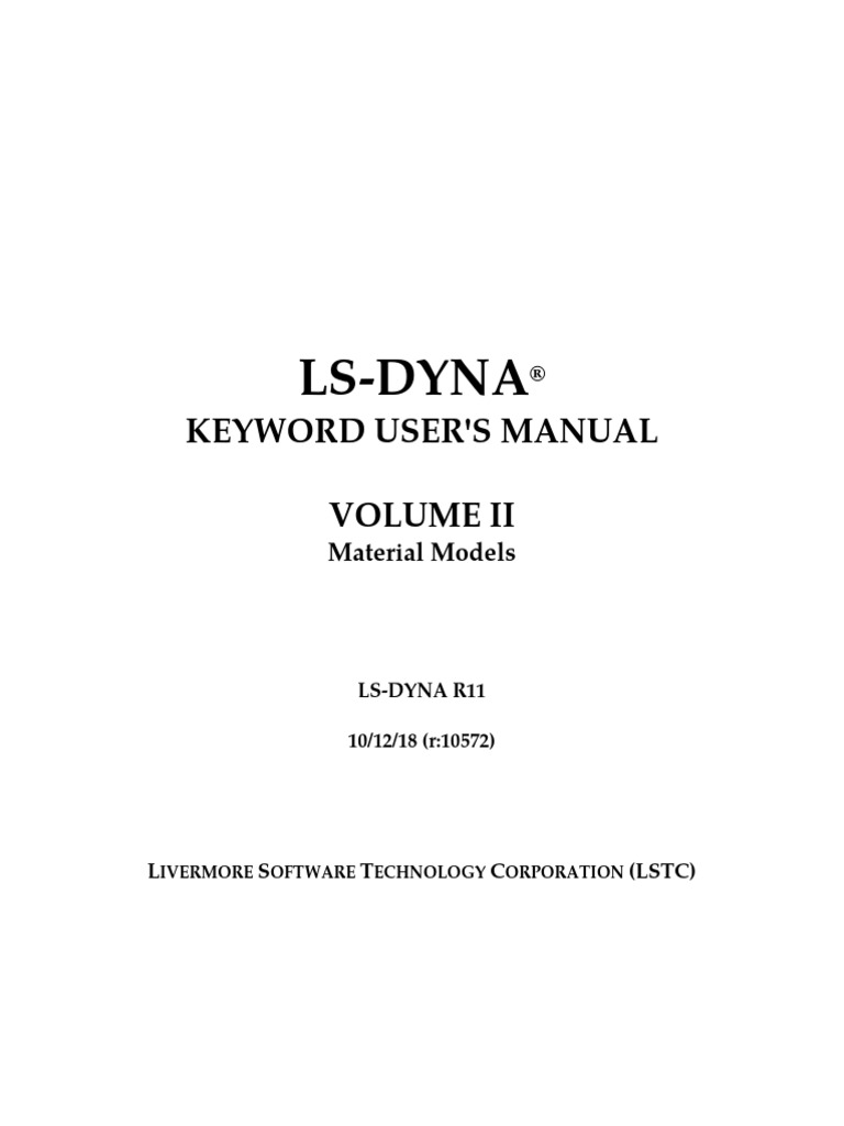 LS-DYNA Volume II: Material Models | PDF | Variable (Mathematics ...