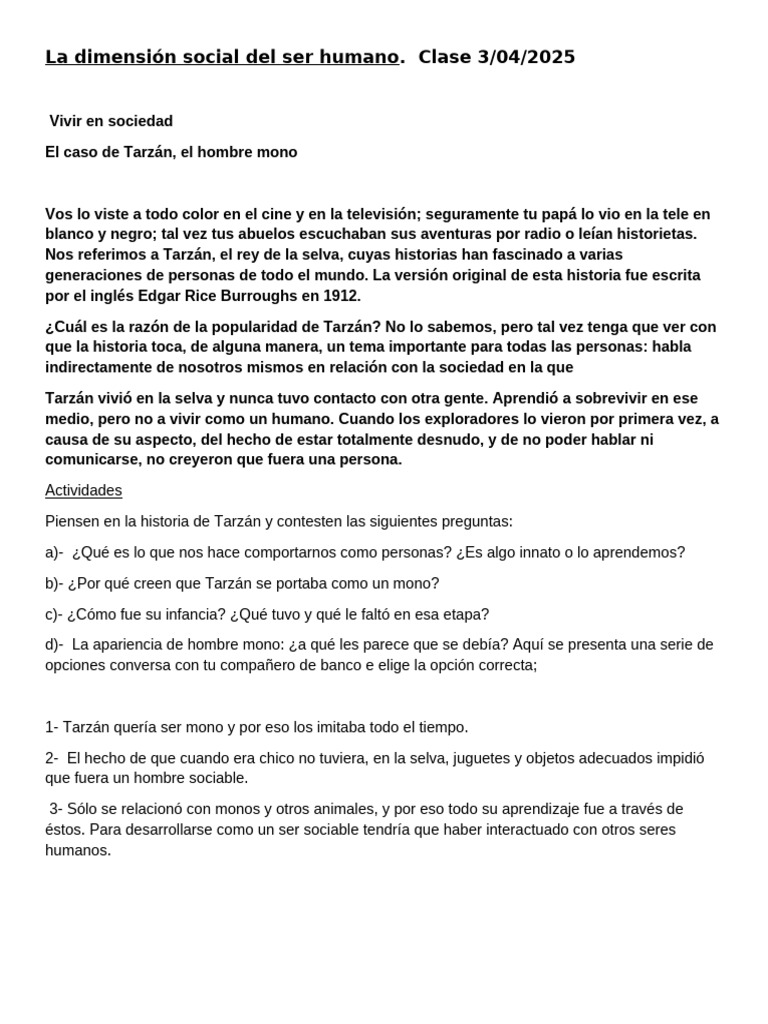 La Dimension Social Del Ser Humano | PDF