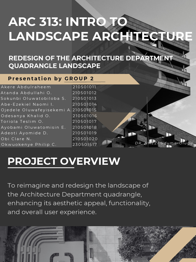 Redesigning UNILAG Architecture Quadrangle | PDF | Landscape | Design