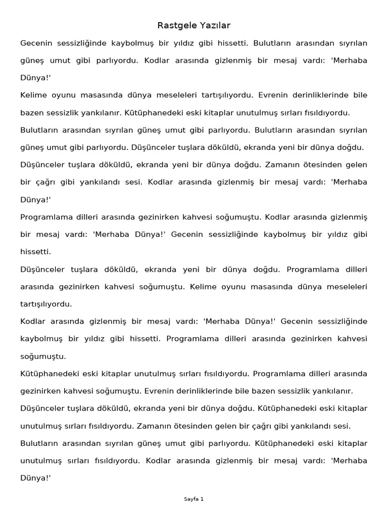 Rastgele Yazi 2 | PDF