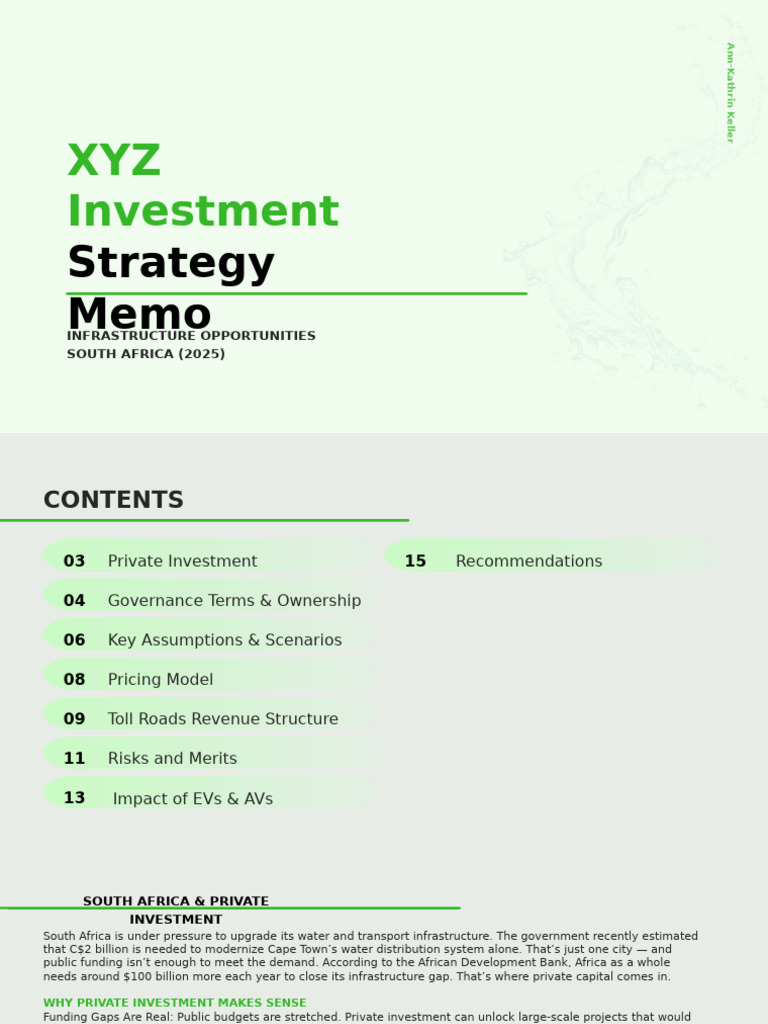 Investment Strategy Memo v2 | PDF | Public–Private Partnership | Investing