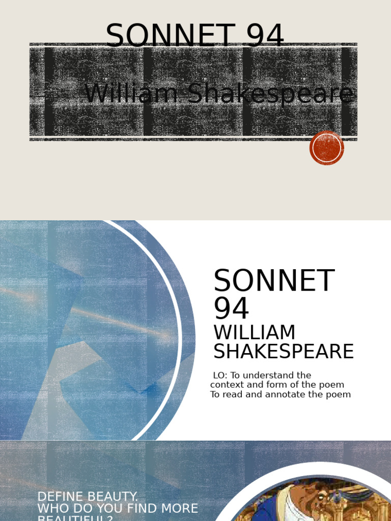 Sonnet 94 | PDF | Poetry | Sonnets