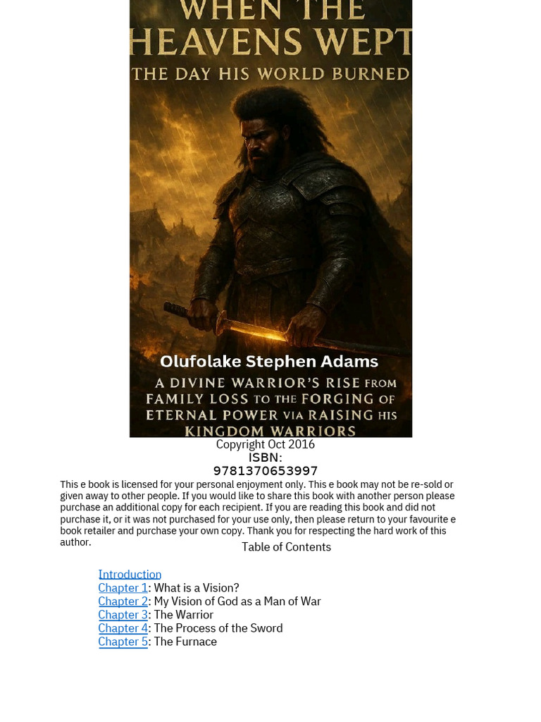 When Heaven Wept, The Day His World Burned | PDF | Sword | Jeremiah