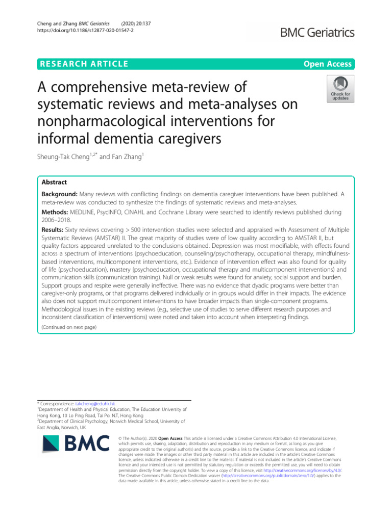 A Comprehensive Meta-Review of Systematic Reviews and Meta-Analyses On ...