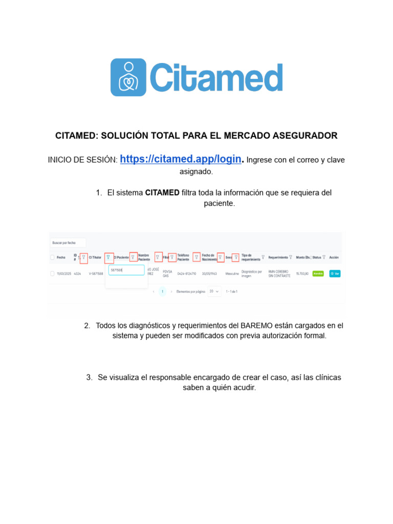 Demo Atención Clínicas Citamed | PDF