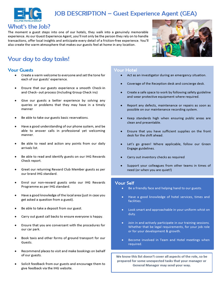 Guest Experience Agent November 2018 | PDF
