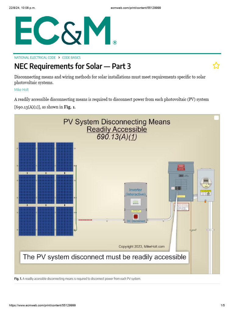 NEC Requirements For Solar - Part 3 | PDF | Photovoltaic System ...