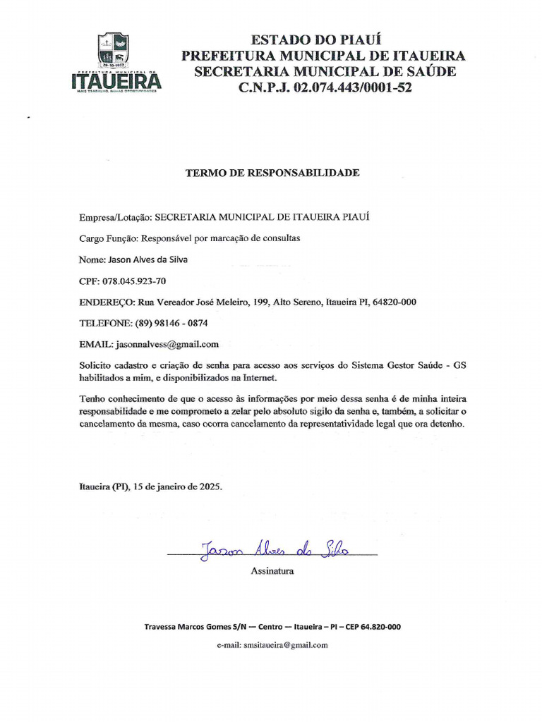 Termo Assinado Jason Alves | PDF