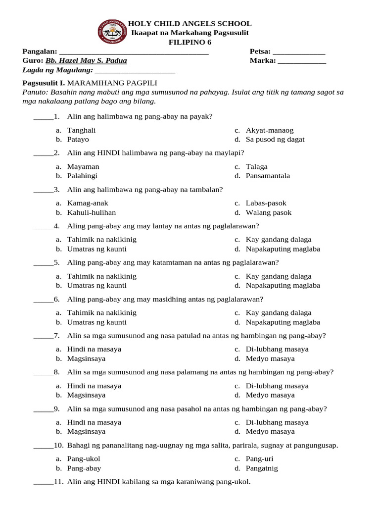 Filipino 6 | PDF