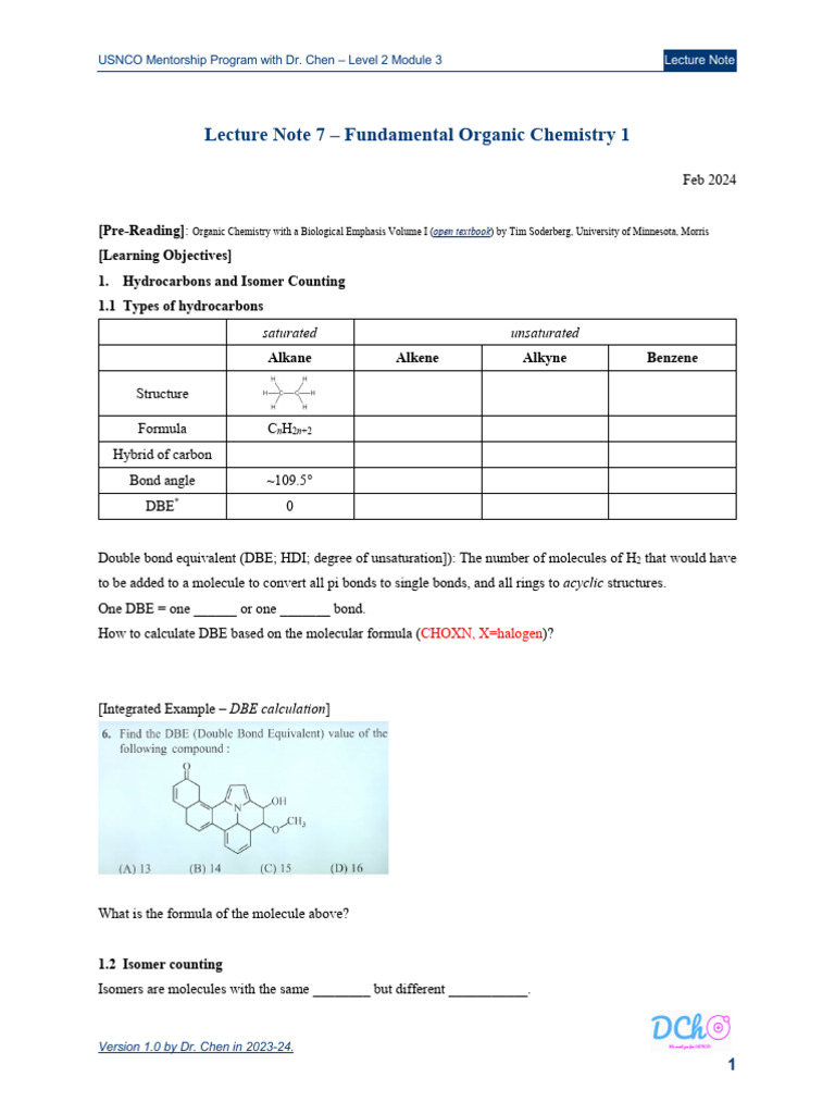 Lecture Note 7 - Fundamental Organic Chemistry | PDF | Ester | Isomer