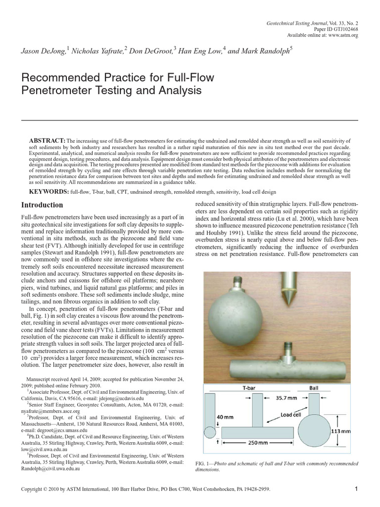 Full-Flow Penetrometer Testing Guide | PDF | Calibration | Deep Foundation